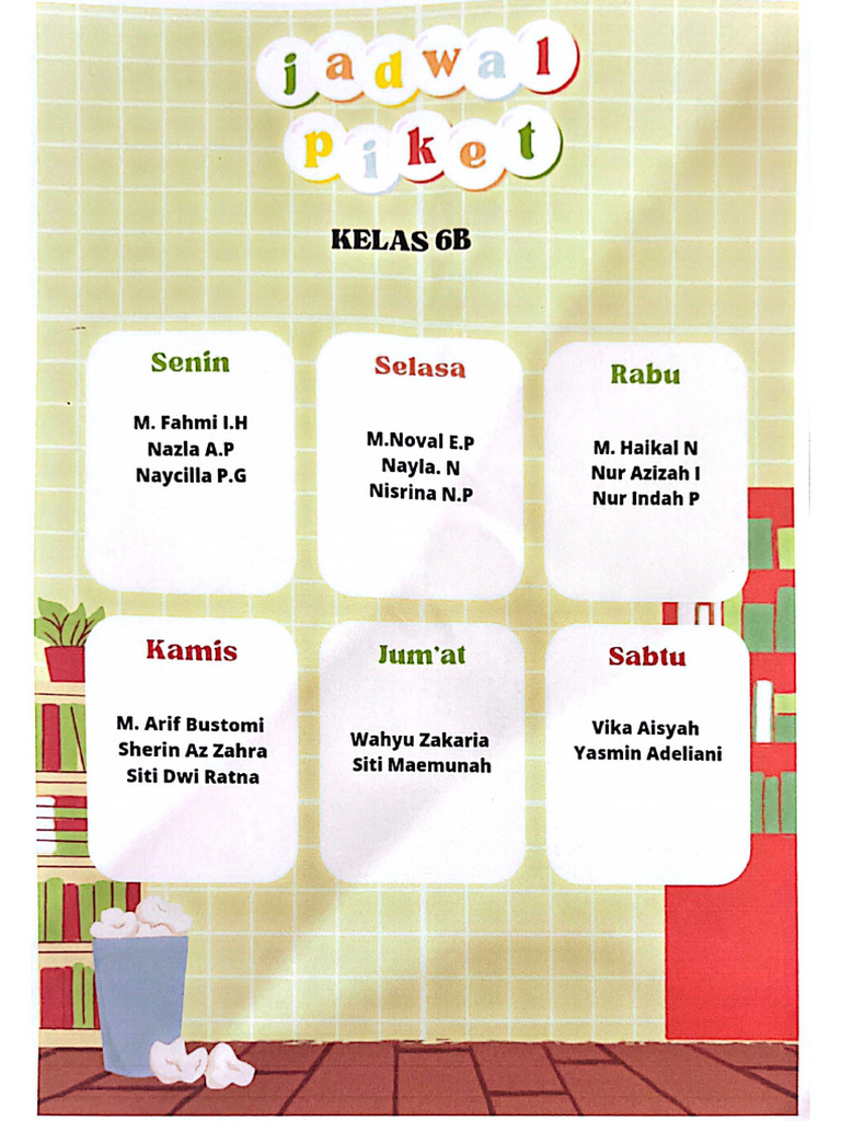 Jadwal Piket Kls 6B | PDF