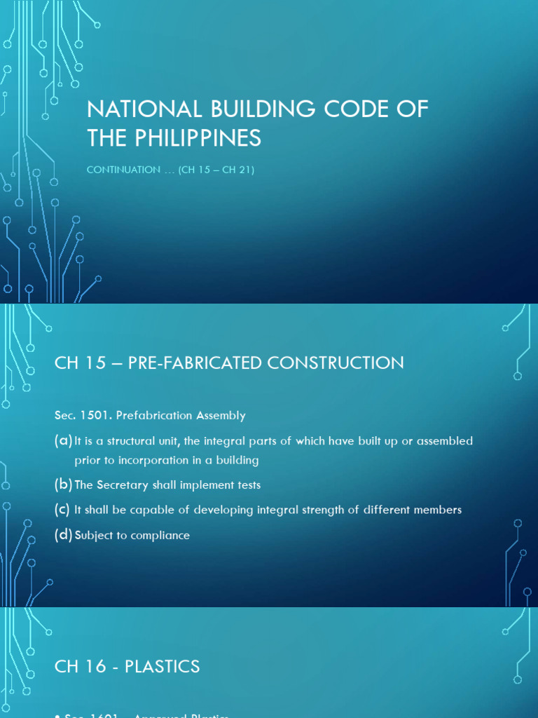 The New National Building Code of The Philippines (CH 15 - 21) | PDF