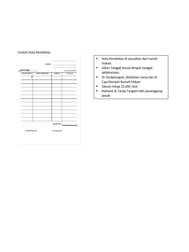 Contoh Nota Pembelian | PDF