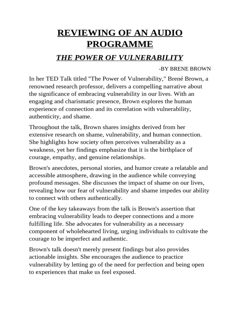 The Power of Vulnerability | PDF