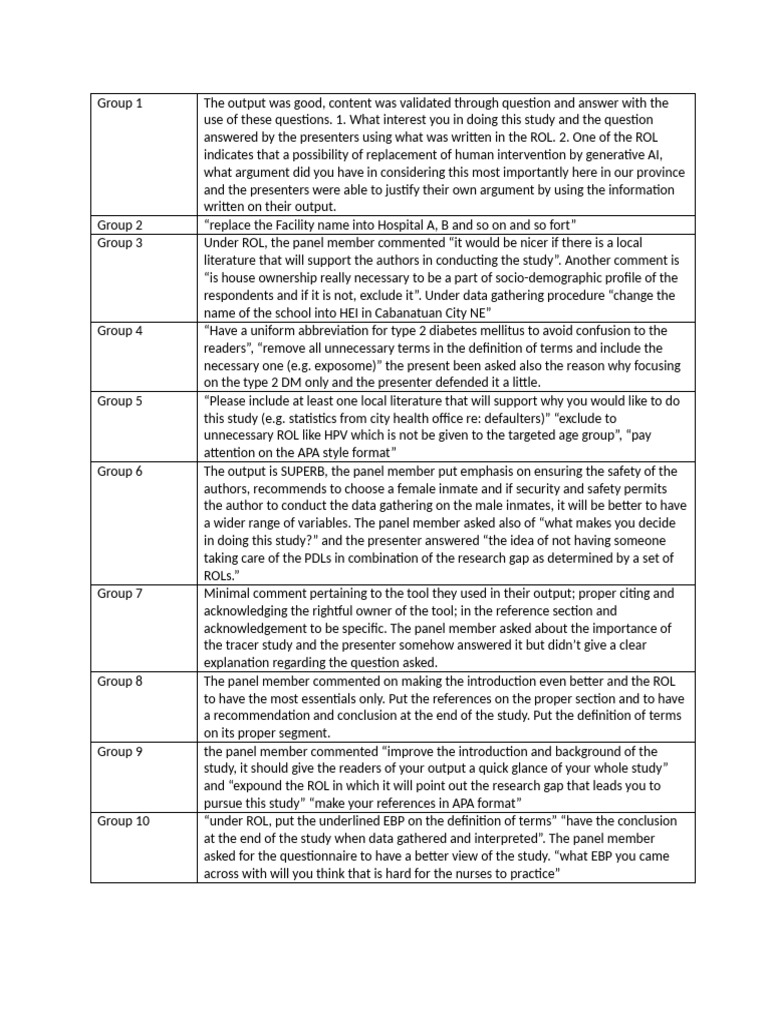 Comments PRE ORAL Sir Kit | PDF