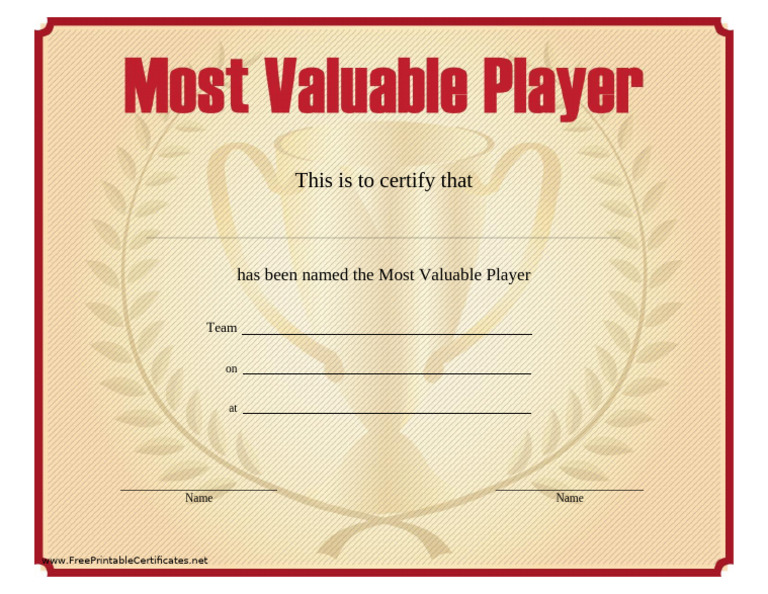 MVP Most-Valuable-Player-Certificate-Template | PDF