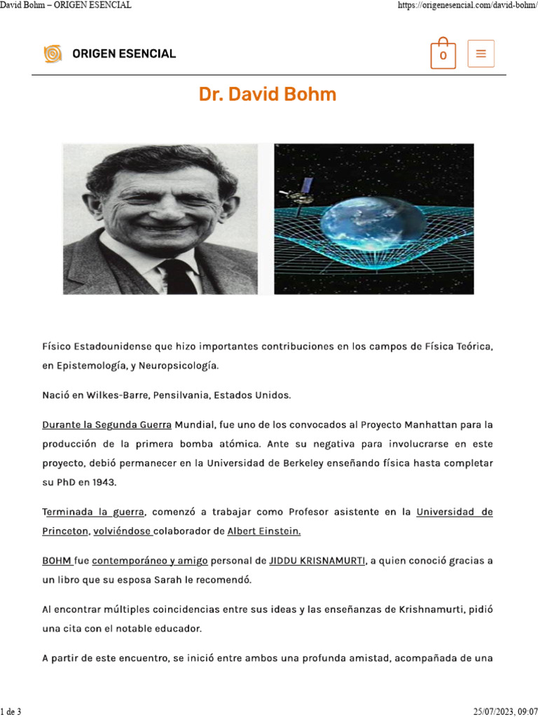 Dr. David Bohm | PDF