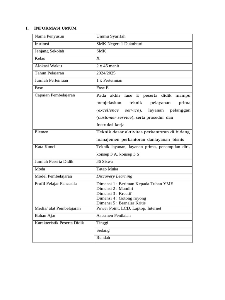 Modul Elemen Pelayanan Prima | PDF