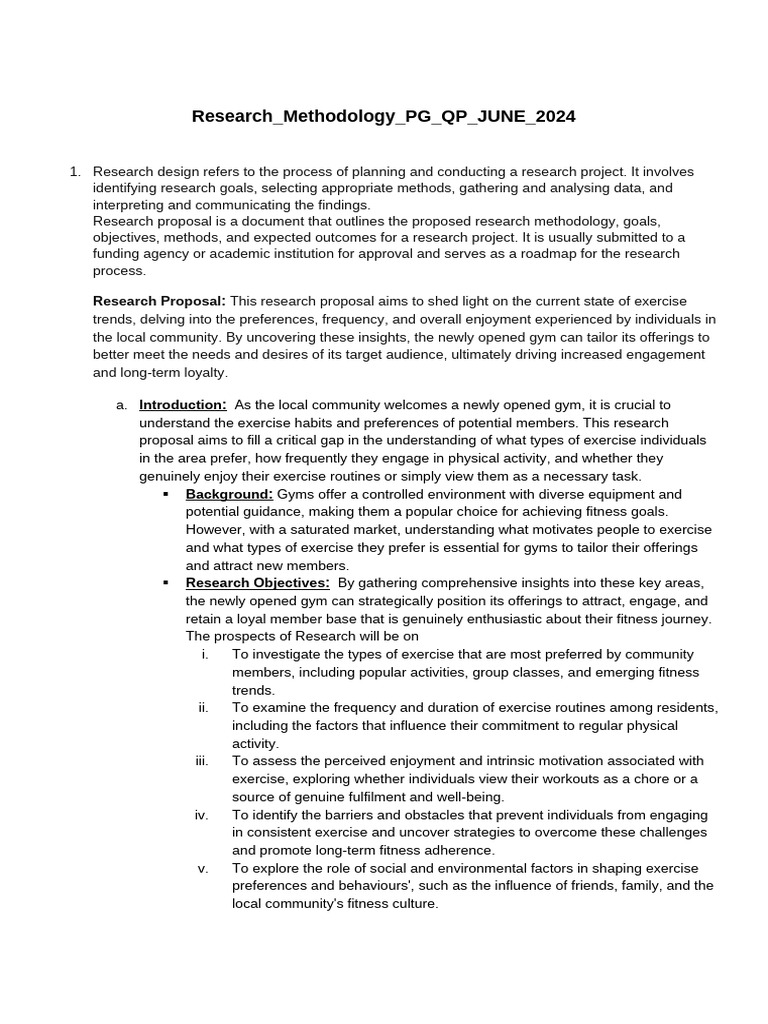 Research Methodology PG QP JUNE 2024 | PDF | Career & Growth | Science ...