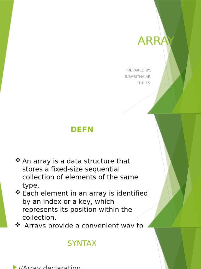 Arrays | PDF