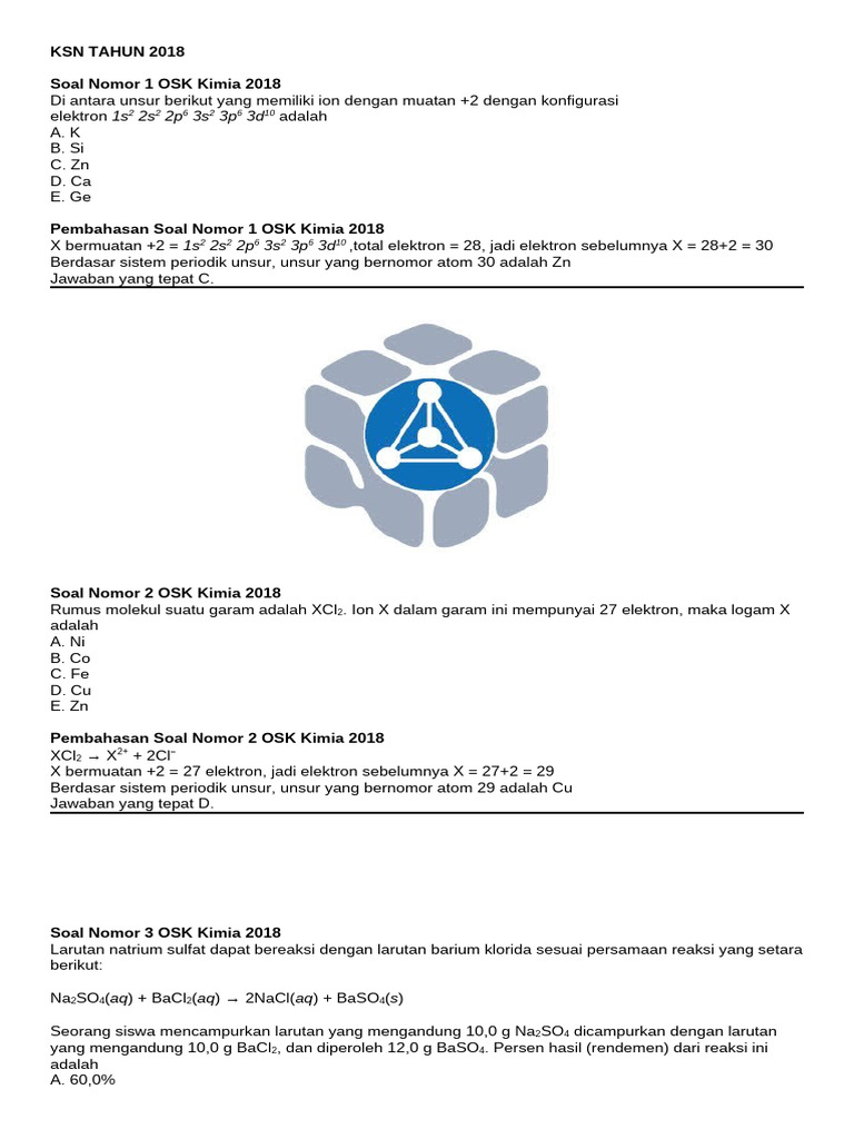 Pembahasan KSN Tahun 2018 - 2019 | PDF