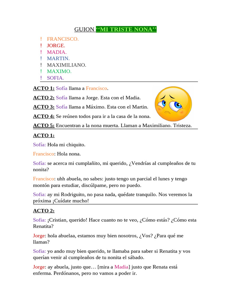 Obra teatral: La Nona | PDF