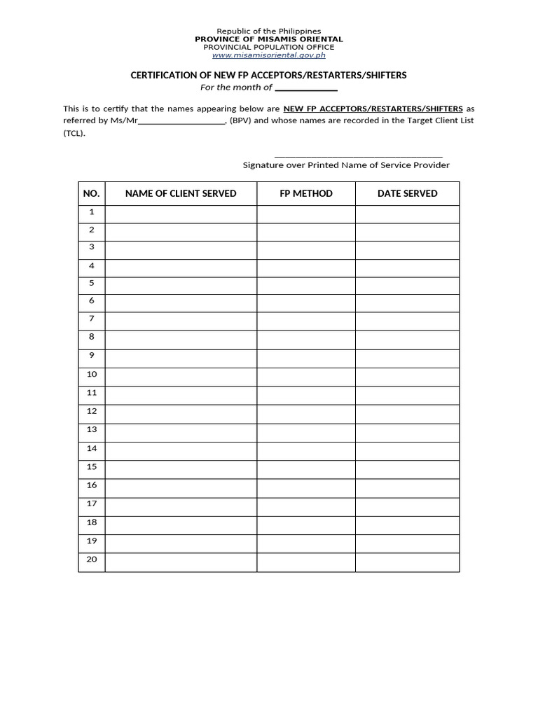 Certificate of New FP Acceptors | PDF