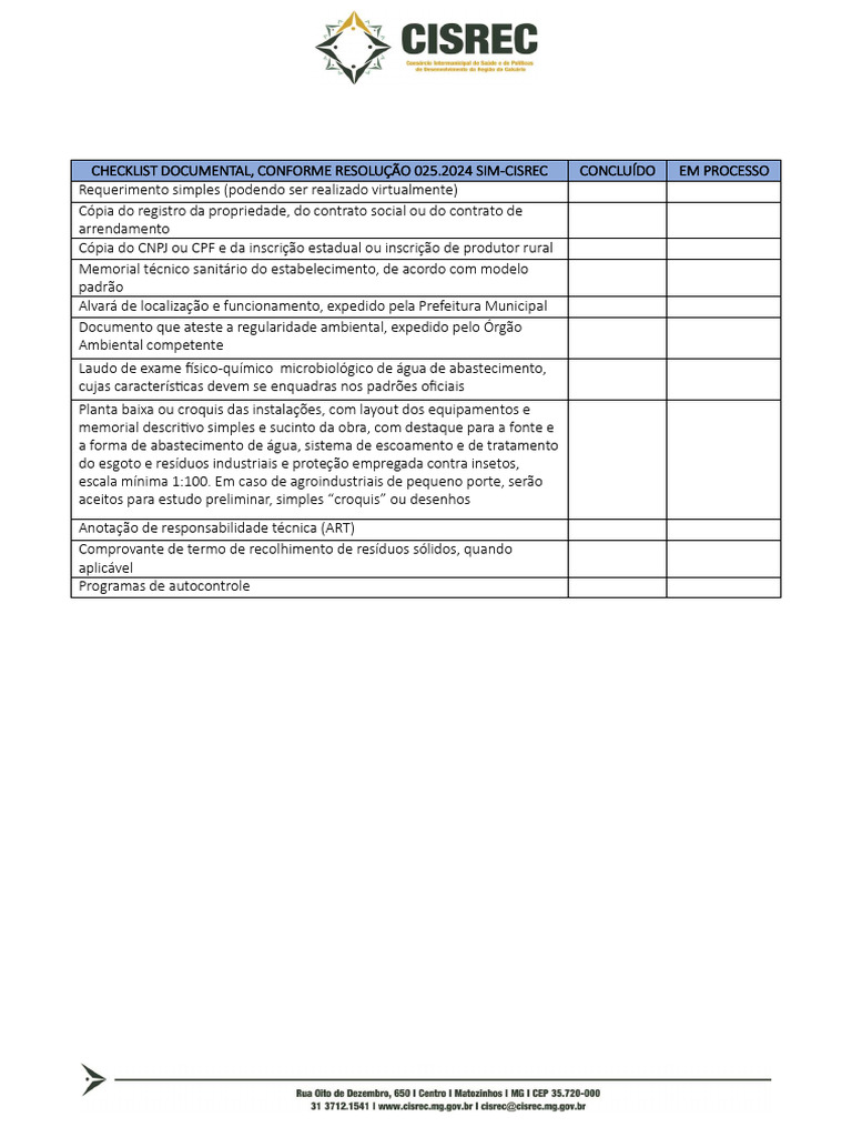 1 - Checklist Documental | PDF
