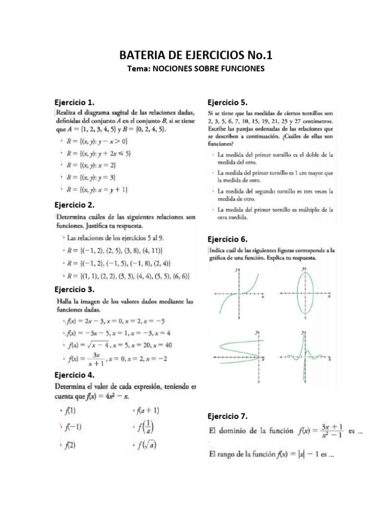 BATERIA DE EJERCICIOS 1 | PDF