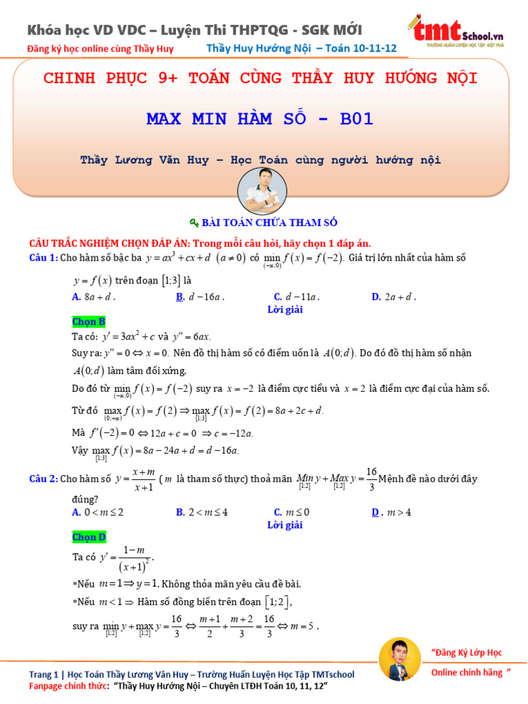 (LVH) - MAX MIN - BT CHỨA THAM SỐ - D01 - ĐA | PDF