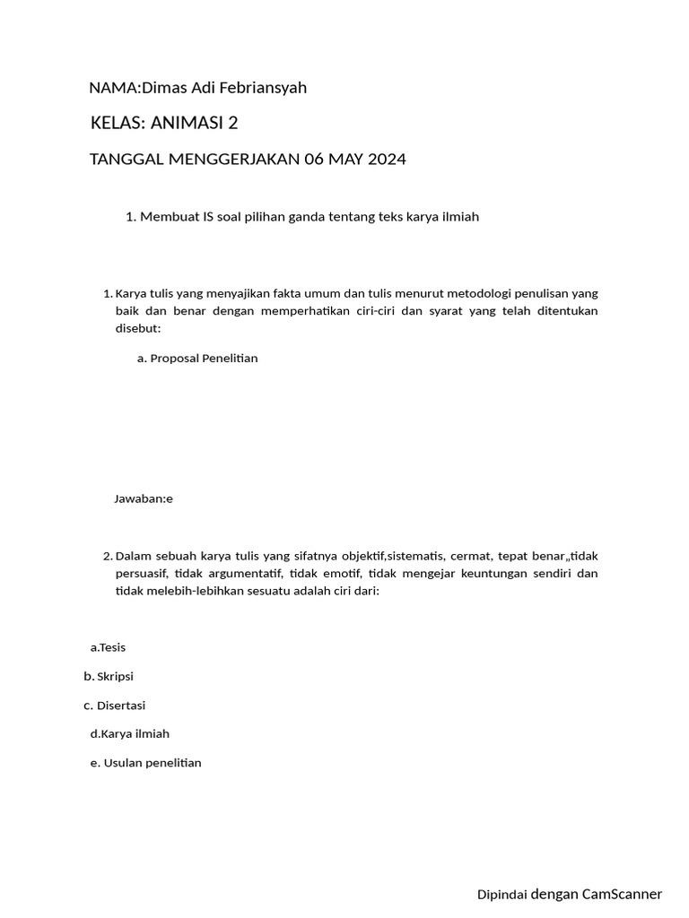 Teks Karya Ilmiah Dimas Adi Febriansyah | PDF