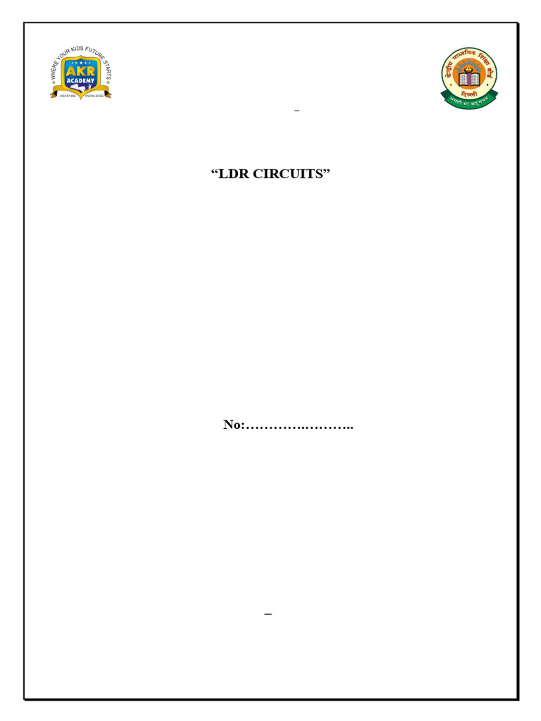 Physics LDR Circuts Project Class 12 | PDF