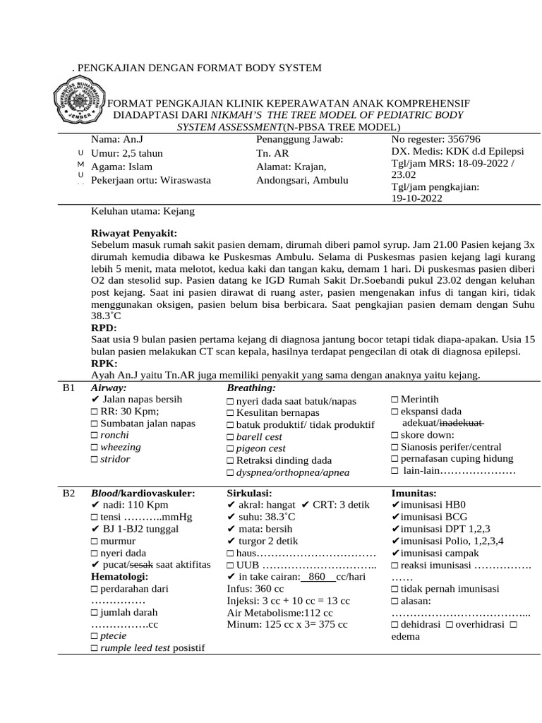 Askep Kejang Demam Kompleks KDK Aster | PDF
