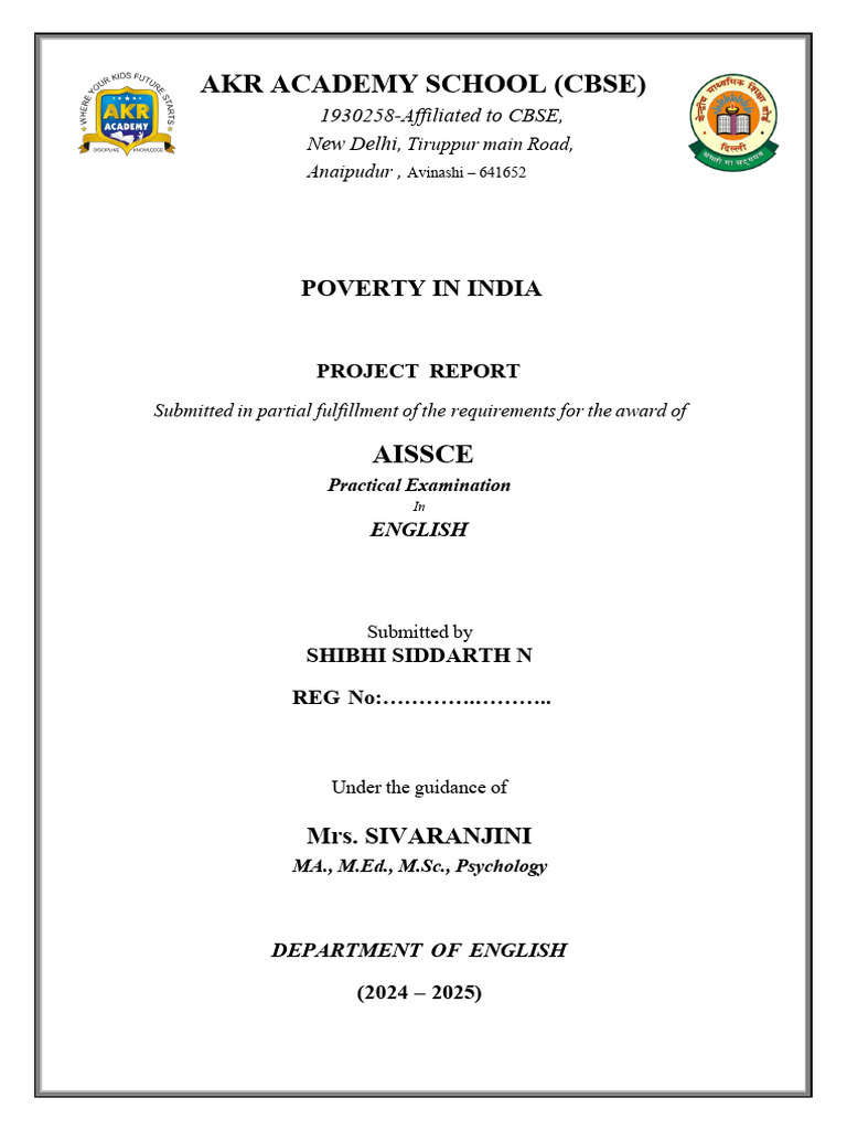 English Project Class 12 Poverty In India Pdf
