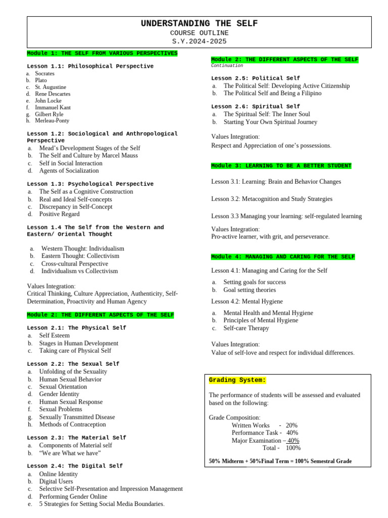 UTS-Course-Outline-SY2024-2025-2 | PDF
