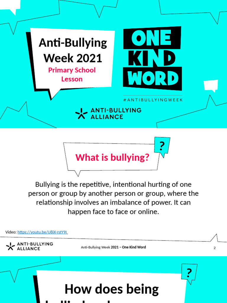 Anti Bullying Week 2021 Primary Lesson Plan | PDF