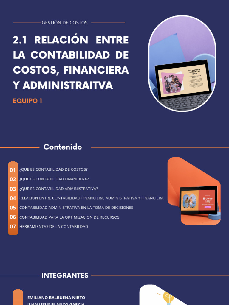 EQUIPO1-Relacion contabilidad de costos, financiera , administraitva | PDF