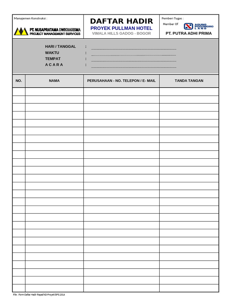 Form - Absensi Rapat | PDF