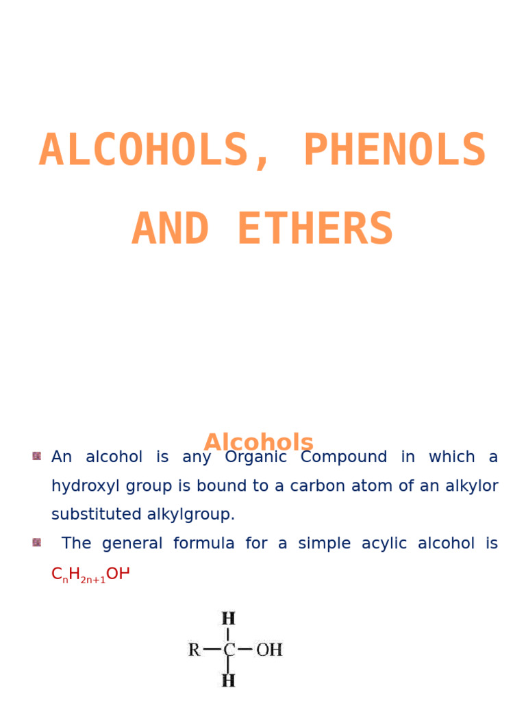 Alcohols, Phenols and Ethers | PDF