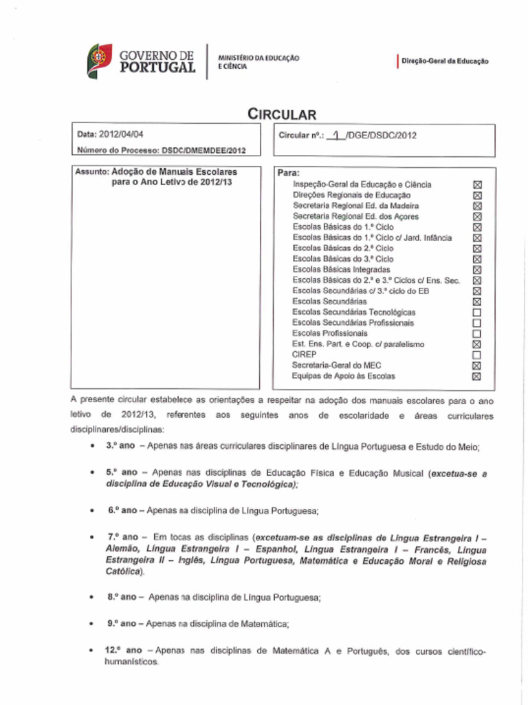 2012 Circular 1 Dge Dsdc | PDF