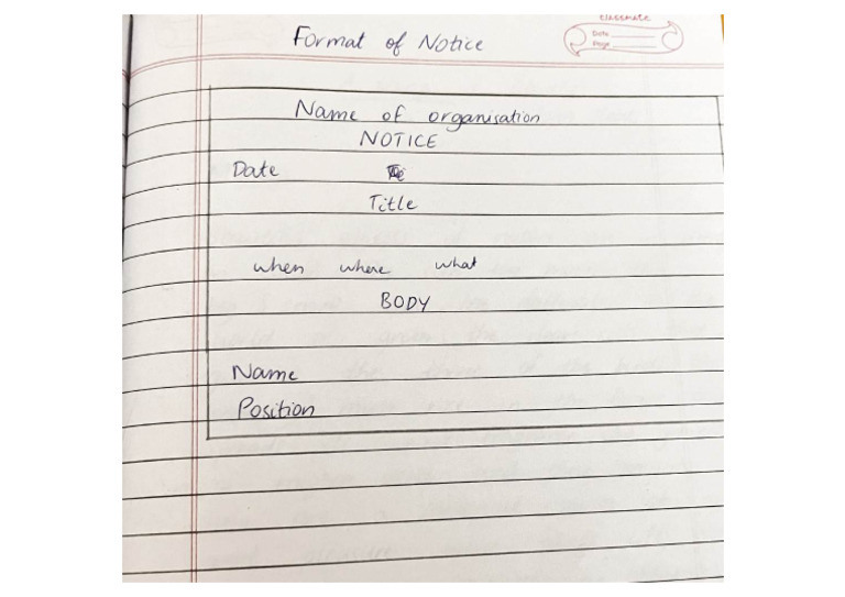 Class 12 Writing Section - Notice | PDF
