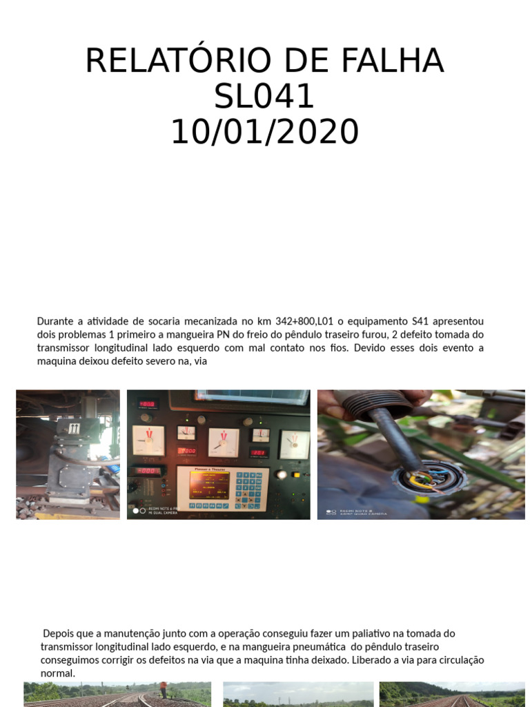 Relatório de Falha SL041 | PDF