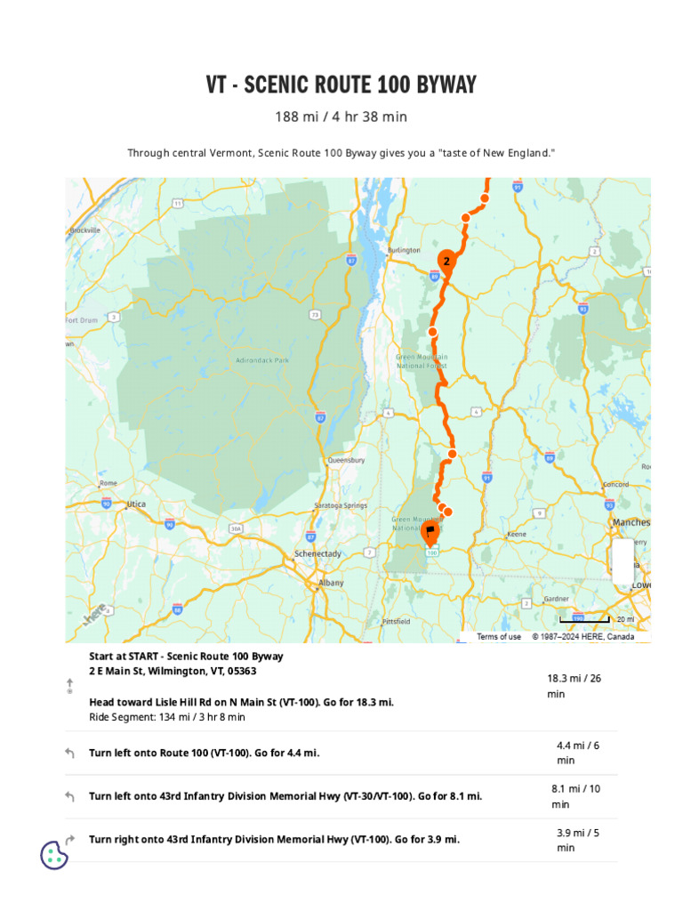 VT - SCENIC ROUTE 100 BYWAY Description | PDF
