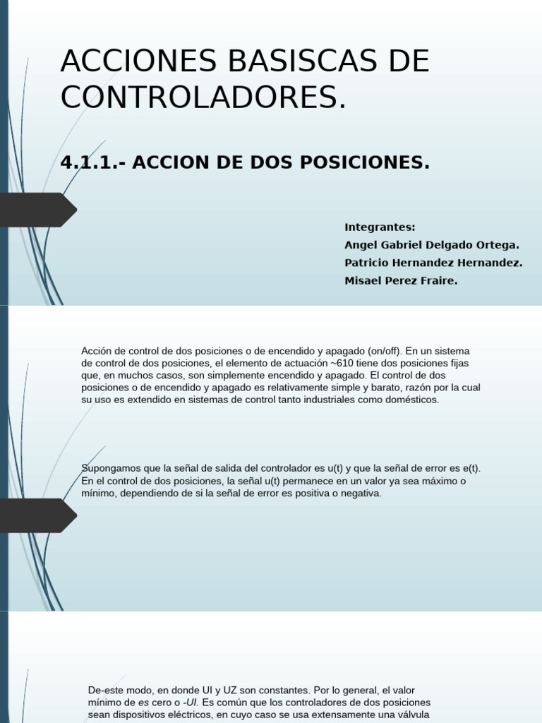 Acciones Basiscas de Controladores.-1 | PDF