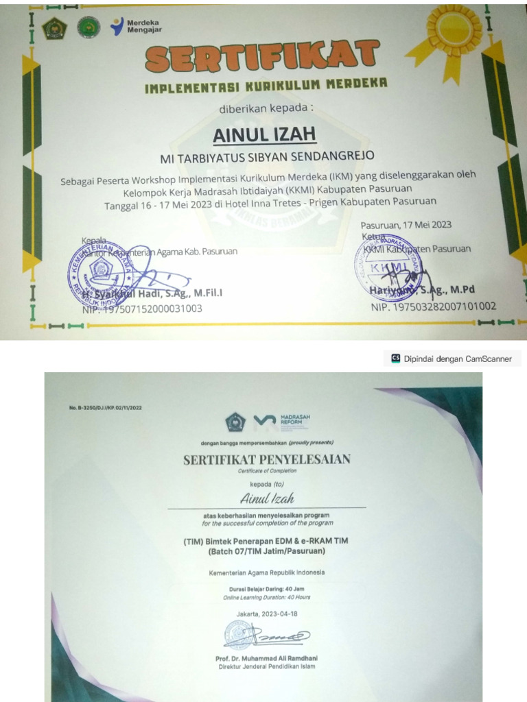 Srtifkat Pengembangan Kamad | PDF