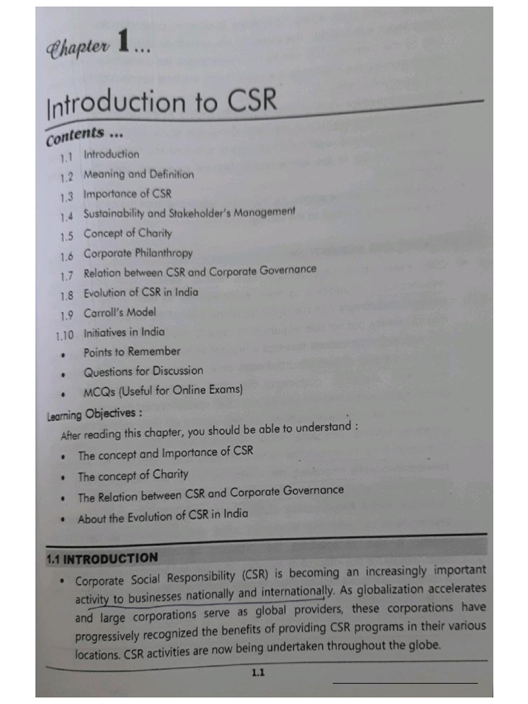 Introducation To CSR Assigement | PDF