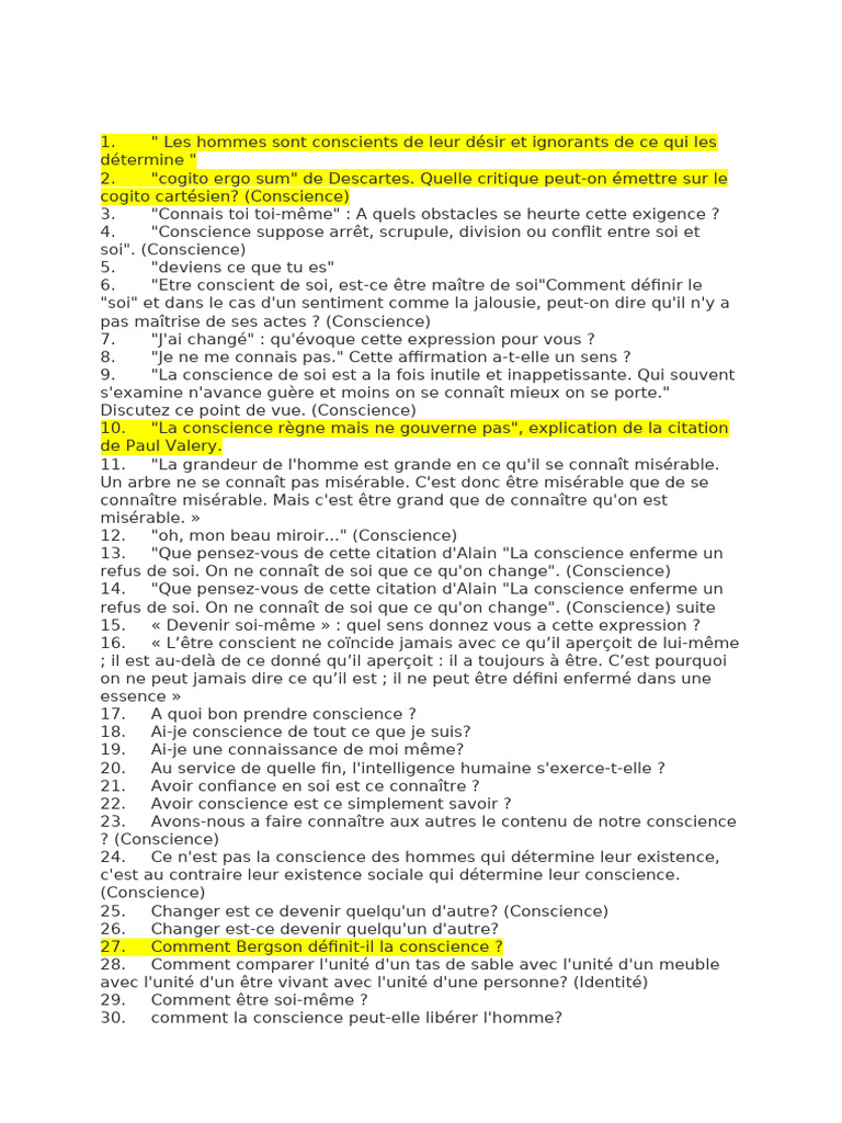 Conscience Et Philo | PDF