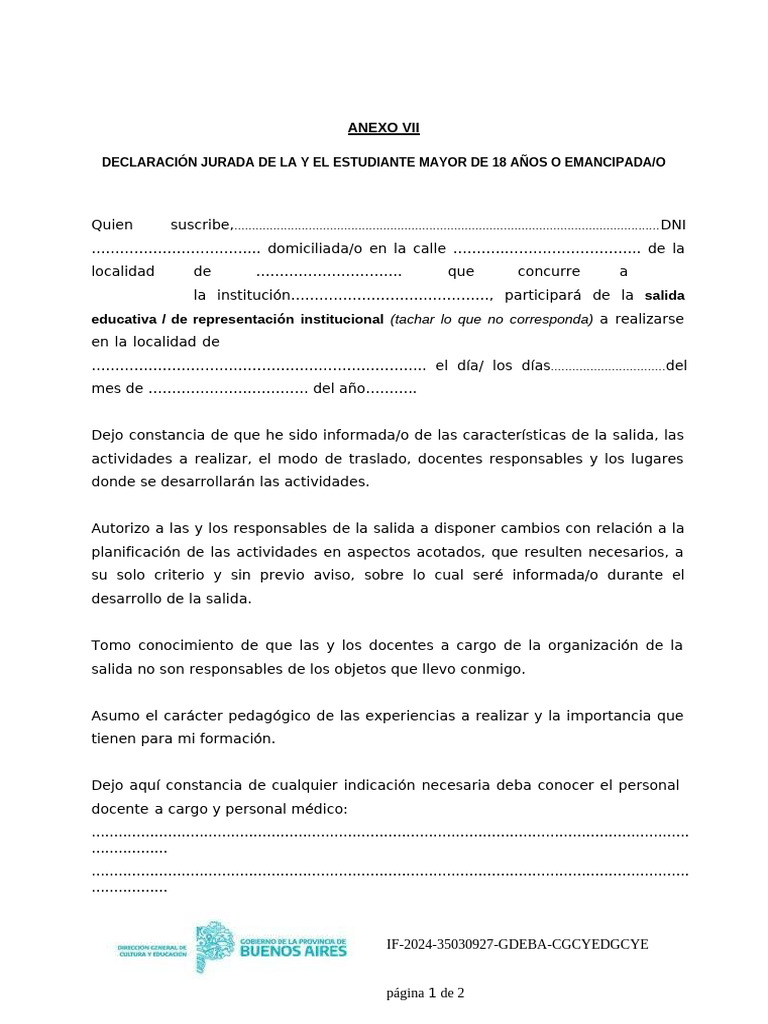 ANEXO 7 2024 - Salidas Educativas | PDF