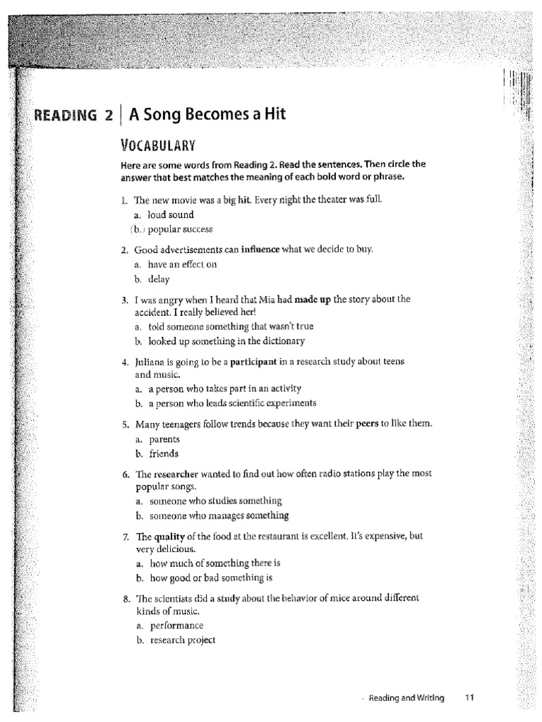 Q Reading 2 A Song Becomes A Hit | PDF
