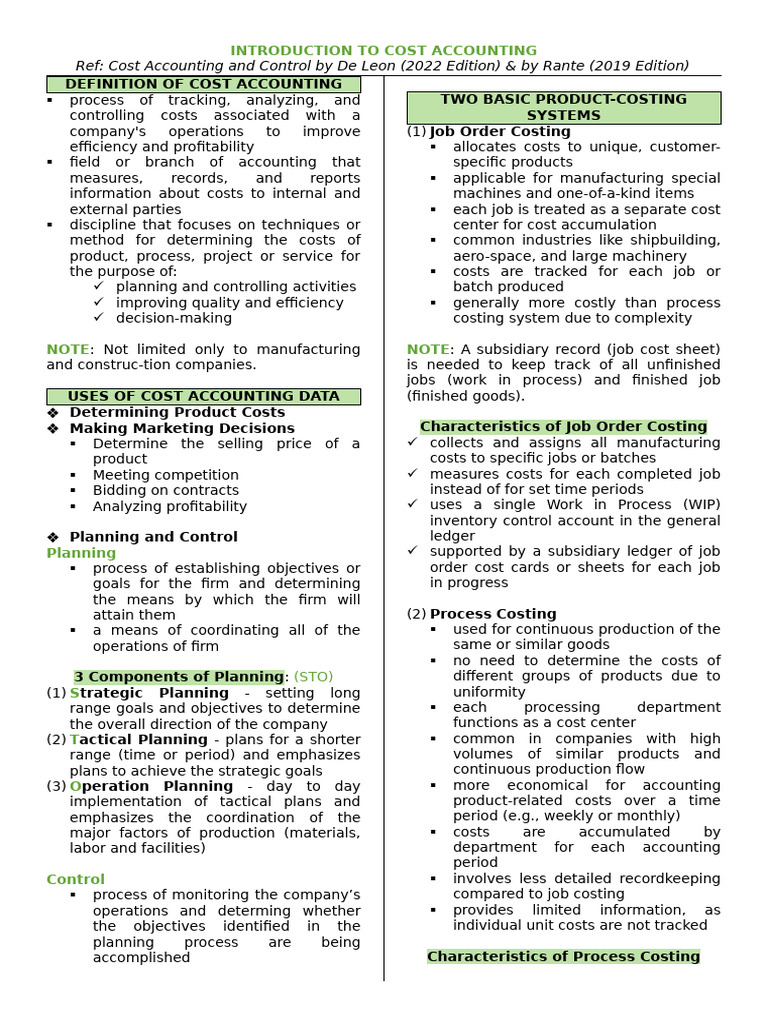 INTRODUCTION TO COST ACCOUNTING | PDF