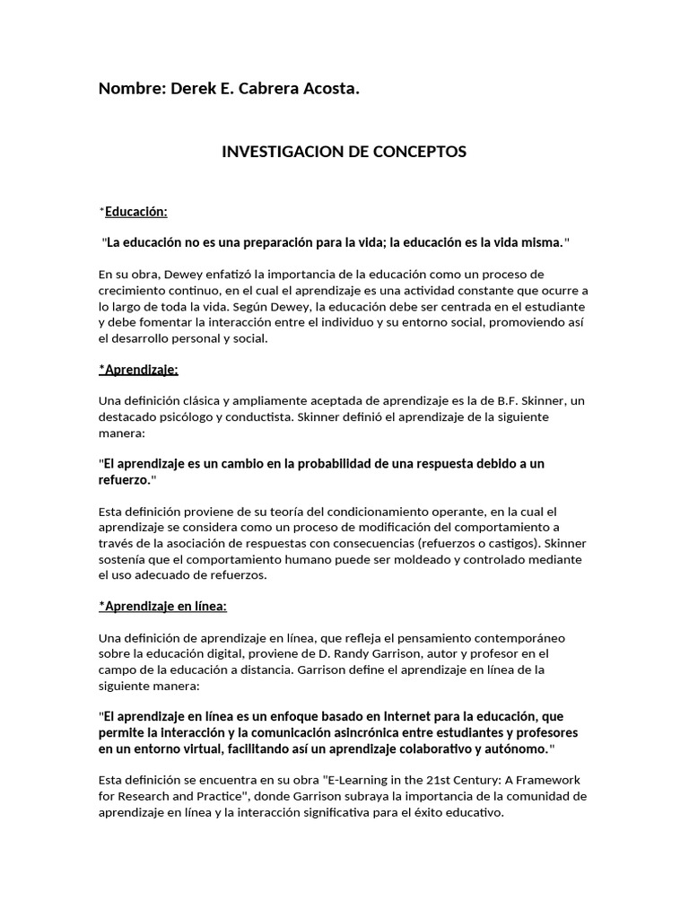 Investigascion de Conceptos.-Derek Cabrera Acosta. | PDF