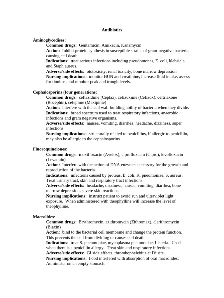 Antibiotic Handout | PDF