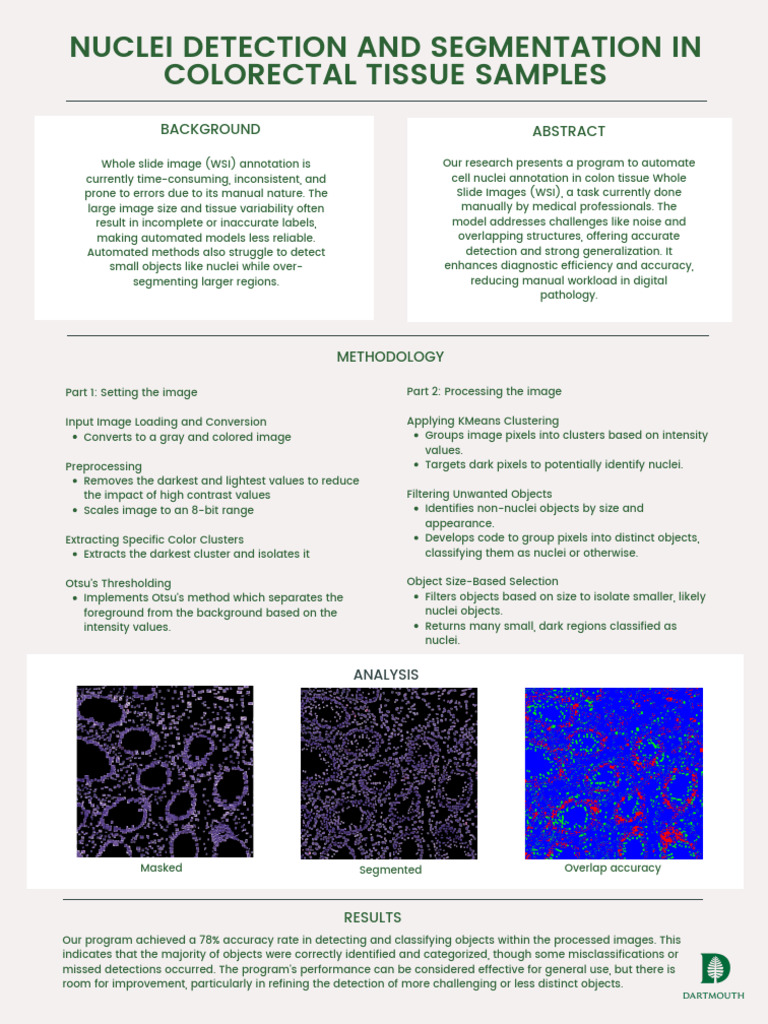 Nuclei detection and segmentation in colorectal tissue samples | PDF Nuclei detection and segmentation in colorectal tissue samples | PDF