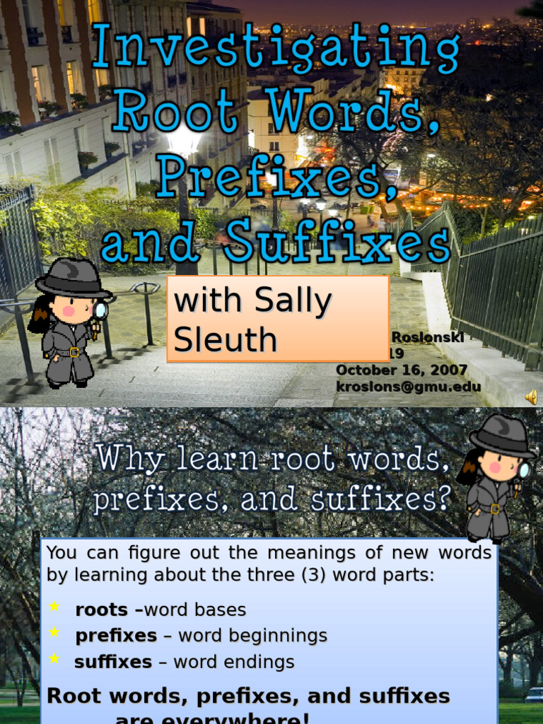 Root Words, Prefixes, and Suffixes | PDF