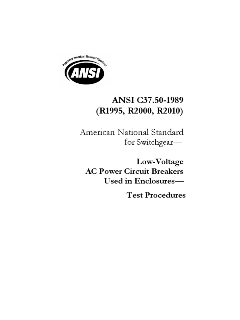 Ansi C37.50 | PDF | Fuse (Electrical) | Building Engineering