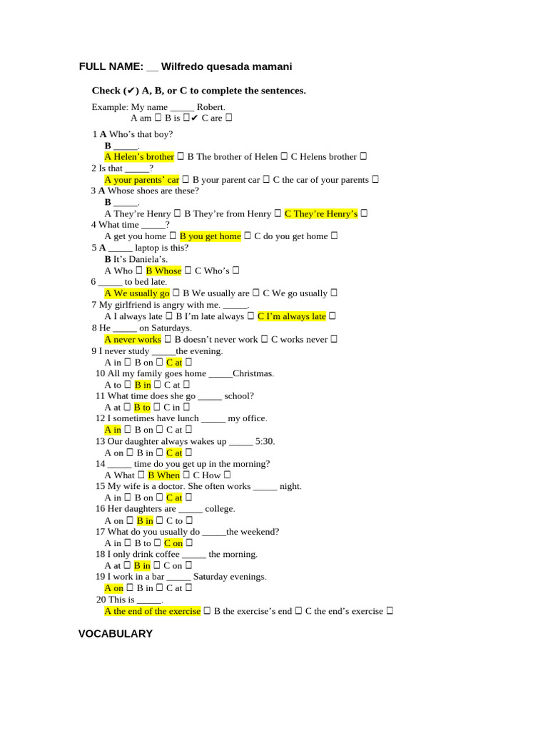 Fourth Quiz - 2nd Cycle | PDF