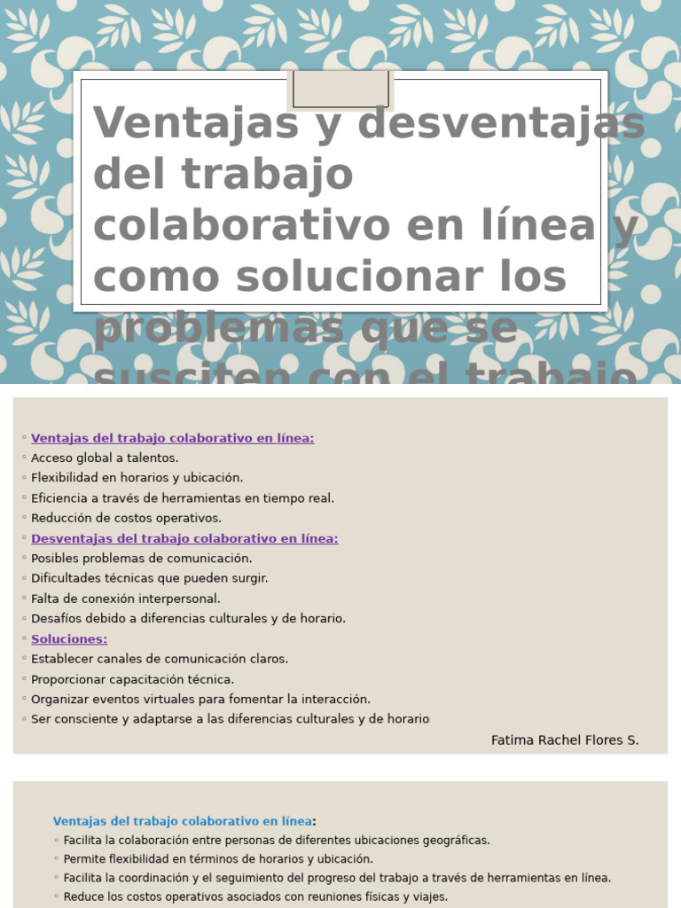 Ventaj Desventaj Trabajo en Linea | PDF