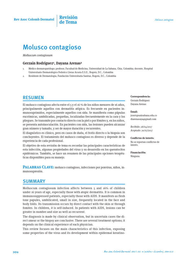 Molusco Contagioso Articulo | PDF