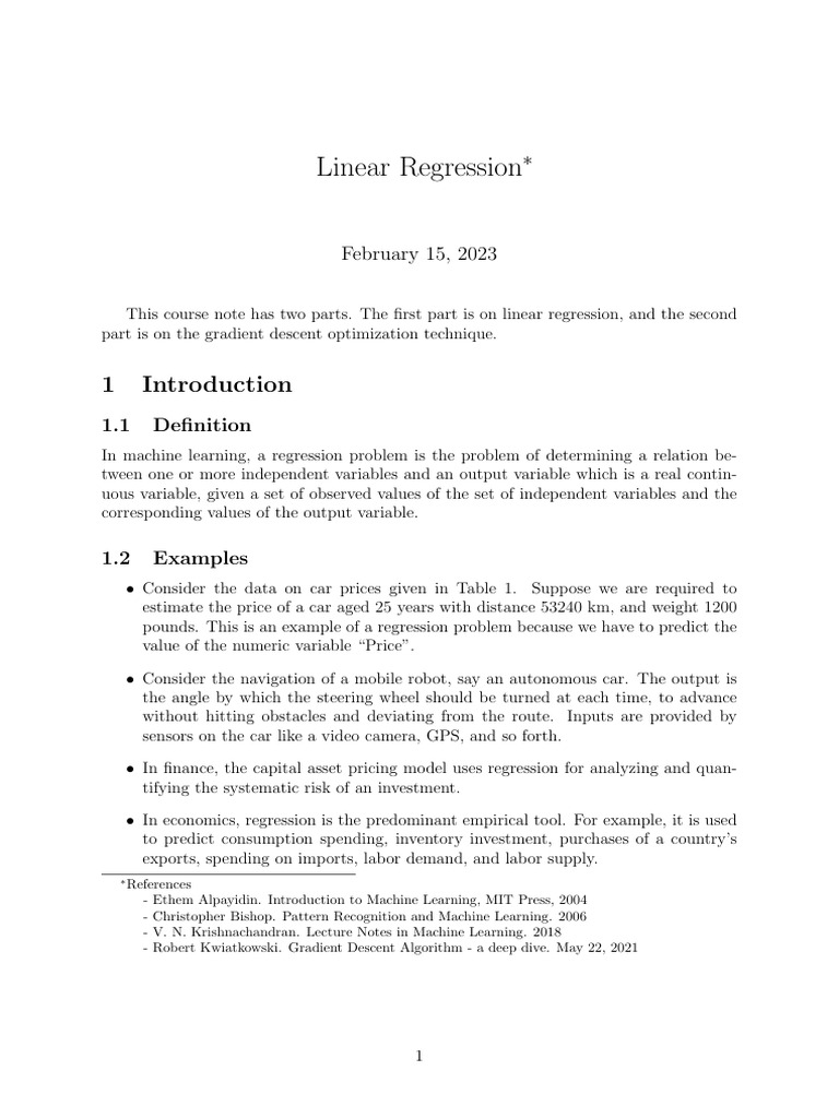 Linear Regression | PDF | Teaching Methods & Materials