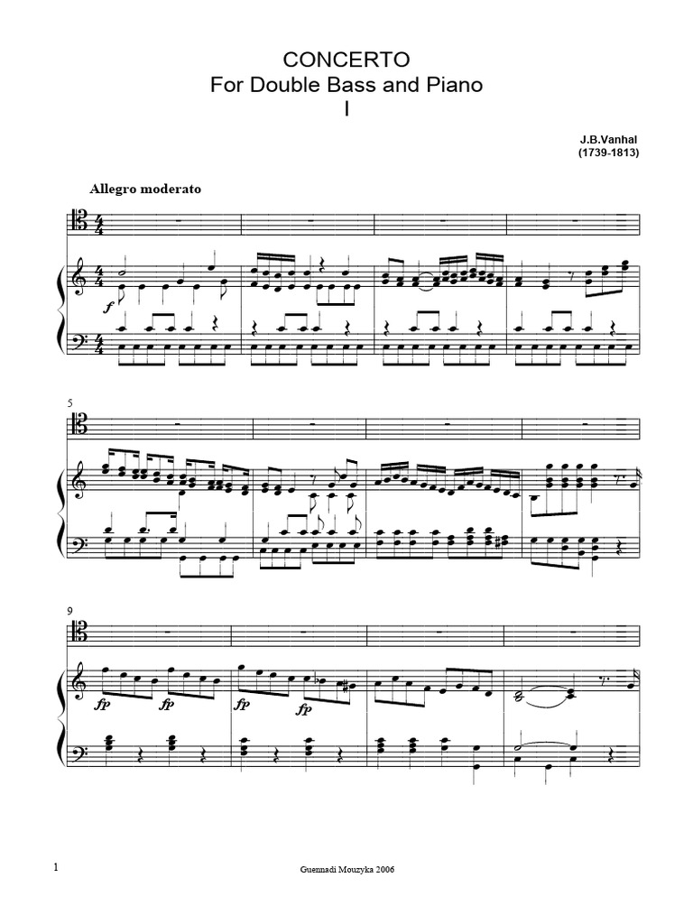 Piano Part For Orchestra Double Bass | PDF