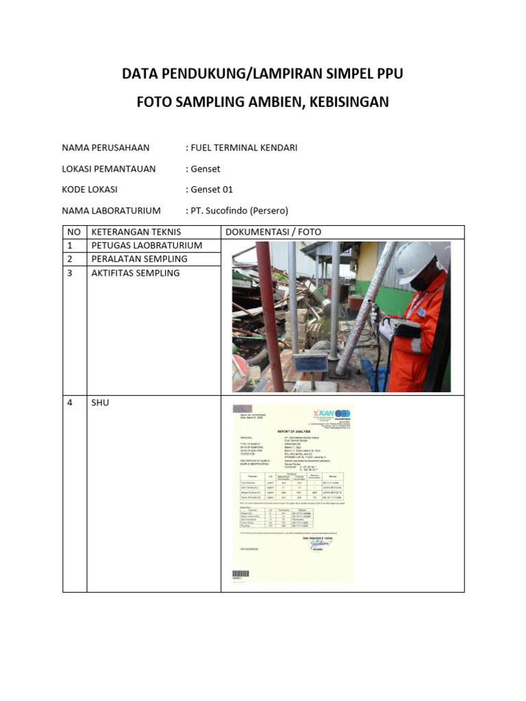 SAMPLING Genset 2023 Semester 1 | PDF