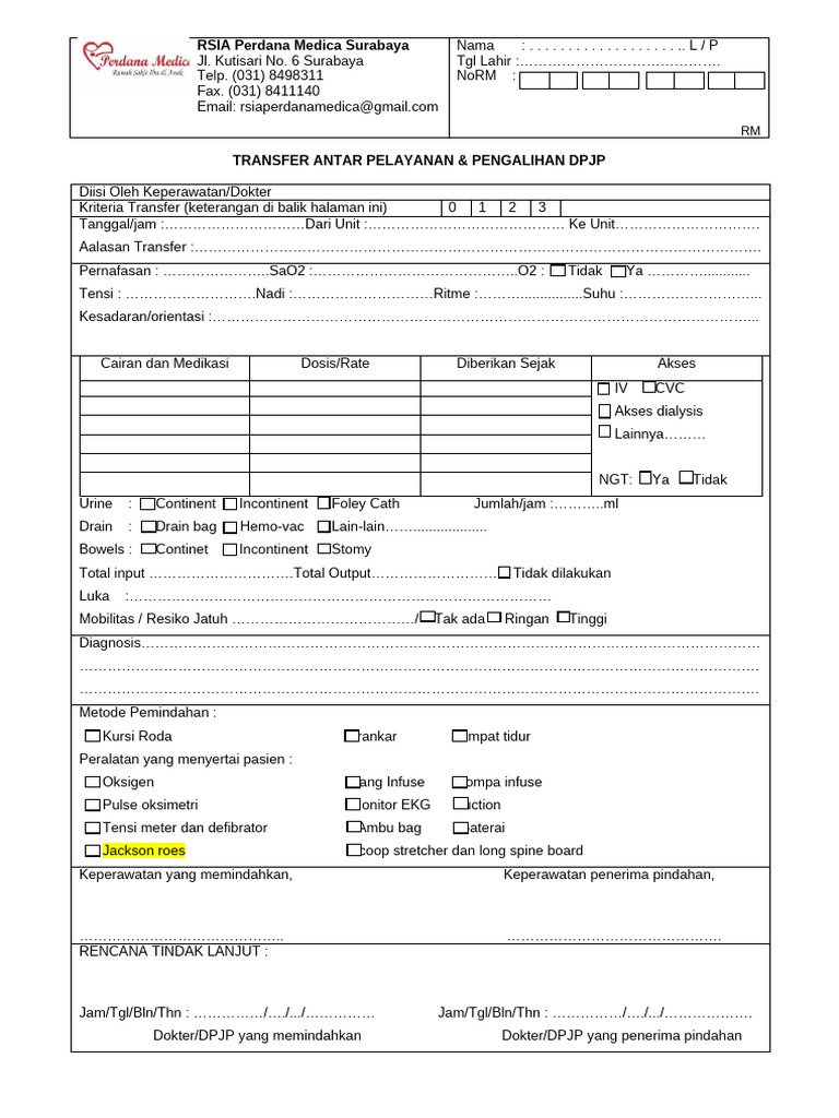 Transfer Antar Pelaynan & Pengalihan Dpjp | PDF