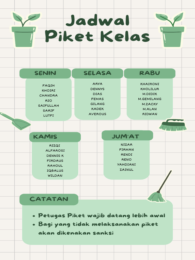Jadwal Pelajaran Xi TKR 2 | PDF