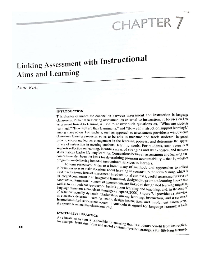 Classroom Assessment Katz Ch 7 | PDF